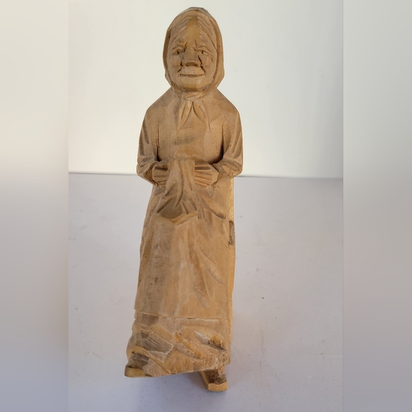 Other | Vintage Hand Carved Wooden Pilgrim Lady Agnes Dube Figurine 525 ...